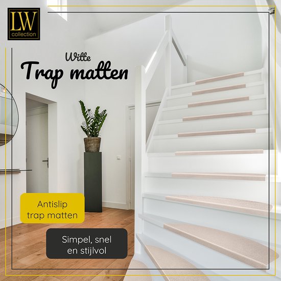 LW Collection trapmatten wit 15 stuks anti slip - Trapmat halve ...