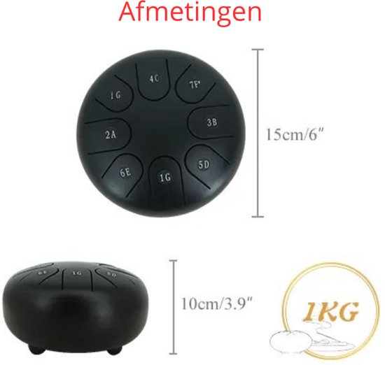 Ethelion Schijftrommel - Stalen Tongdrum - Klankschaal - Percussie ...