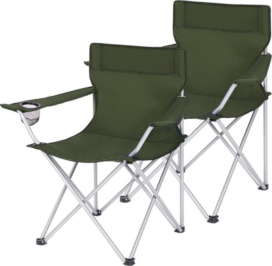 Campingstoelen - Set van 2 - Visstoelen - Donkergroen | bol