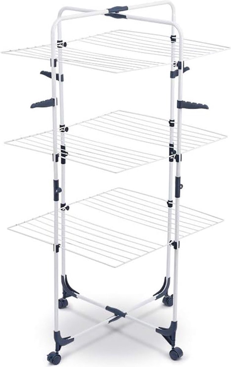 Droogtoren met wieltjes - Wit - Droogrek Staand - Droogtoren ...