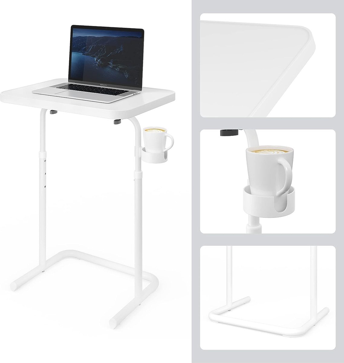 Salontafel, C-vorm, woonkamertafel bank, bank tafel met metalen frame ...