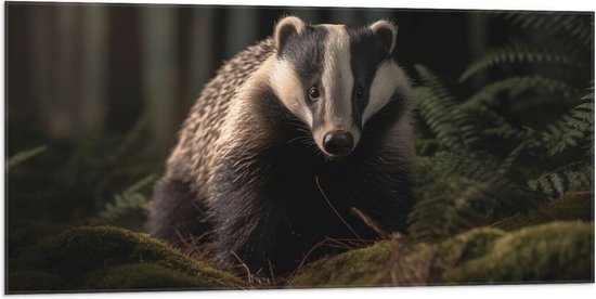Vlag - Stinkdier Lopend over Mos in het Bos - 100x50 cm Foto op ...