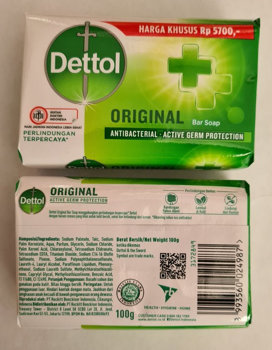 Dettol Antibacteriële zeep blokje 100 Gram, Original Protect ...
