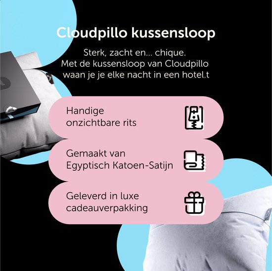Cloudpillo Kussensloop 70 x 50 cm - Egyptisch Katoen - 300TC - Hoogwaardige Kwaliteit... | bol