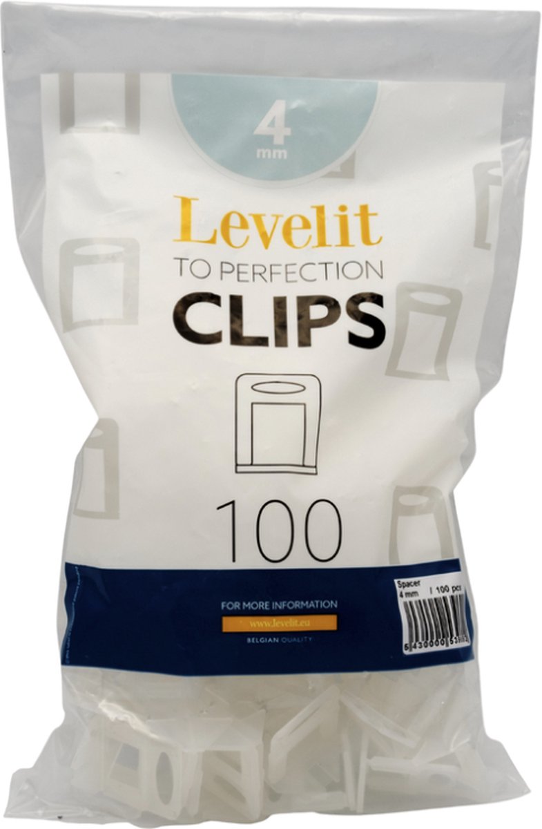 Levelit - Tegel levelling clips - 4 mm - 100 stuks - Tegel ...