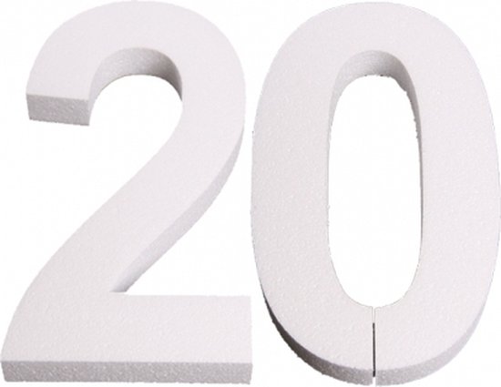 Piepschuim 20 cijfer 25 cm | bol