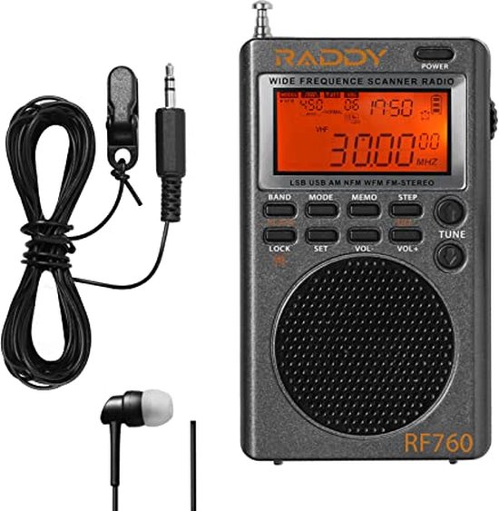 Raddy RF760 Broadband Shortwave Radio Multi-Band Radio FM/AM/SW/CB/VHF ...