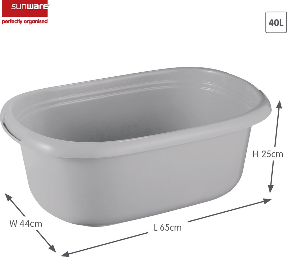 Sunware - Basic teil 40L grijs - Set van 2 | bol
