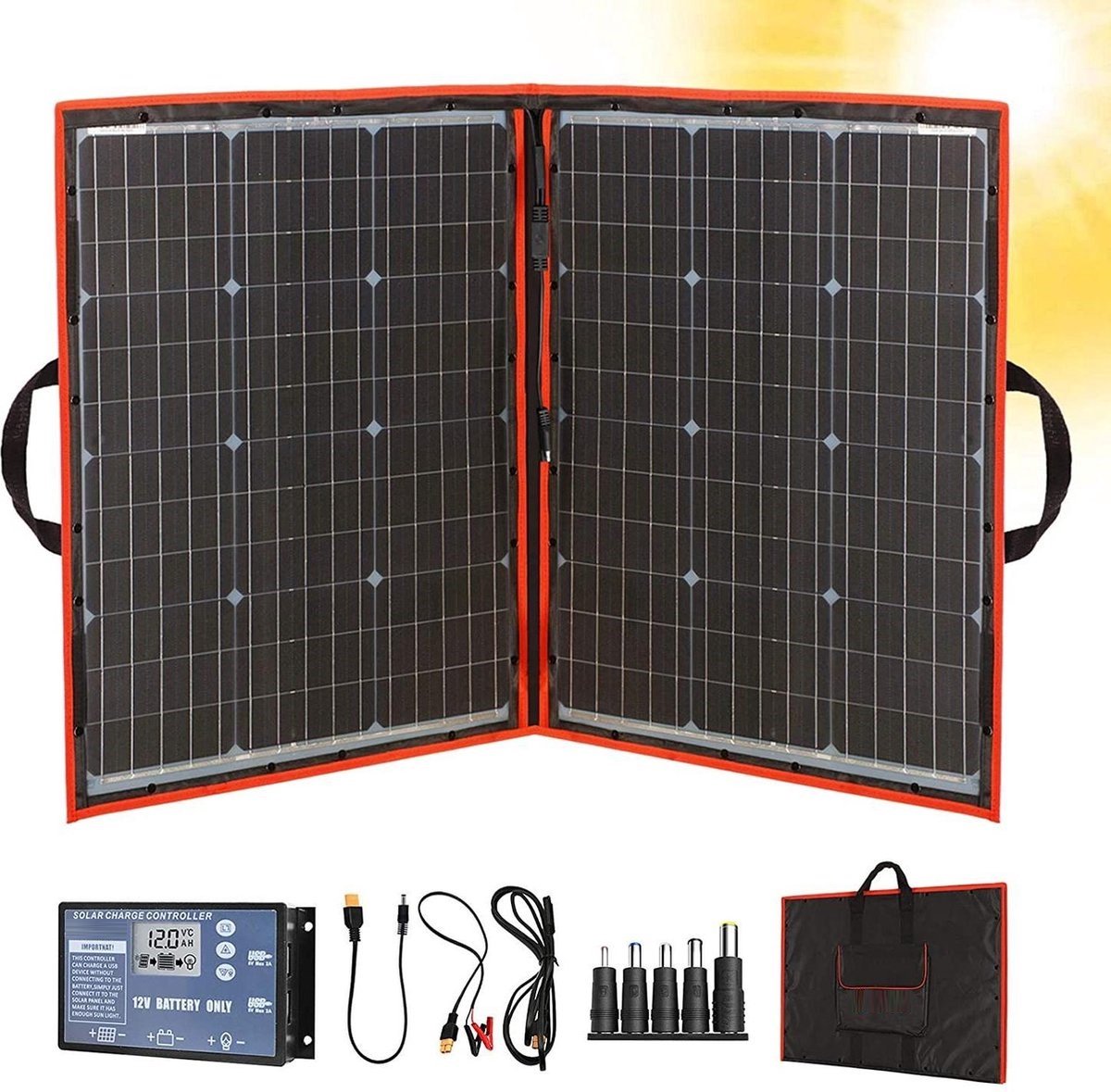 Ensemble complet de panneaux solaires pliables 100W - Panneau solaire monocristallin -... | bol.com
