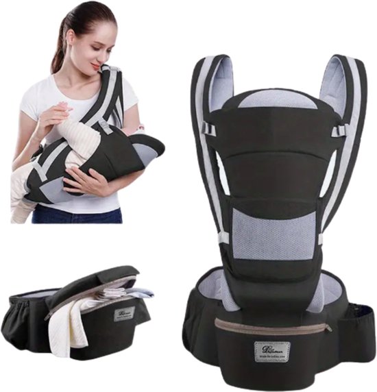 Ergonomische Babydraagzak - 15 in 1 - Zwart - 0 tot 48 maanden ...