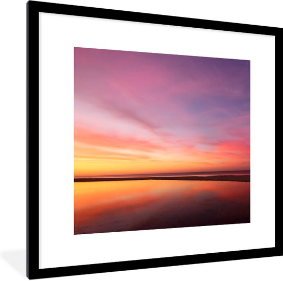 Fotolijst incl. Poster - Zee - Kleuren - Zon - 40x40 cm - Posterlijst | bol