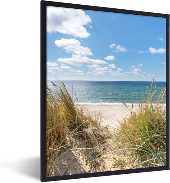Fotolijst incl. Poster - Duin - Gras - Zee - Strand - 30x40 cm - Posterlijst | bol