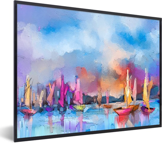 Fotolijst incl. Poster - Schilderij - Boten - Water - 40x30 cm ...