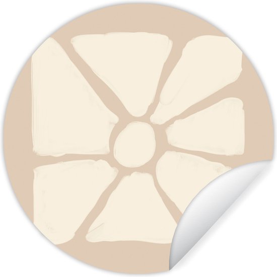 WallCircle - Muurstickers - Behangcirkel - Bloemen - Pastel - Beige - Kunst - ⌀ 30 cm... | bol
