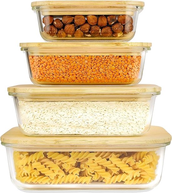 Voedselopbergcontainers - Set of Glass Food Storage Containers | bol