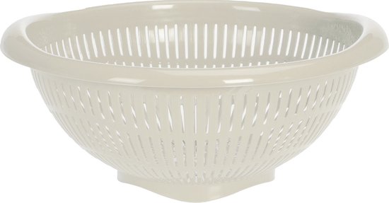 Excellent Houseware Keuken vergiet/zeef - creme - kunststof - 30 x 31 x ...
