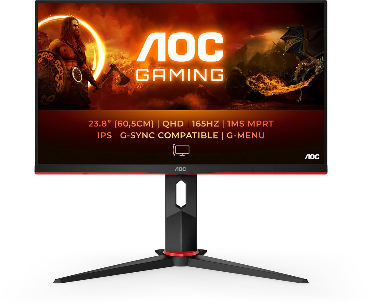 AOC Q24G2A - QHD Gaming Monitor - 165hz - G-Sync Compatible - 24 inch ...