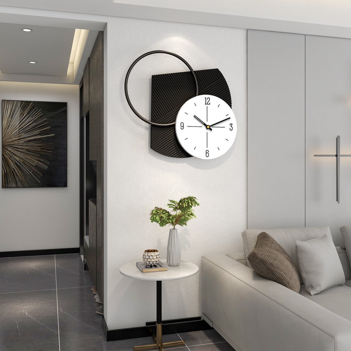 Luxaliving - Moderne Wandklok - Stil uurwerk - Wandklokken - Klokken ...