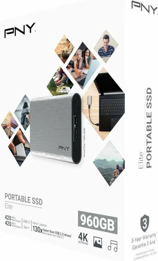 External Hard Drive PNY PSD1CS1050S-960-RB | bol