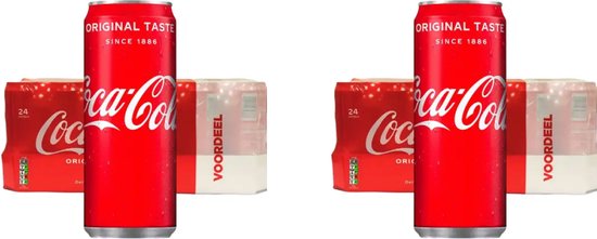 Coca Cola - Regular - sleekcan - Duo Pack - 2x 24x33 cl - NL | bol