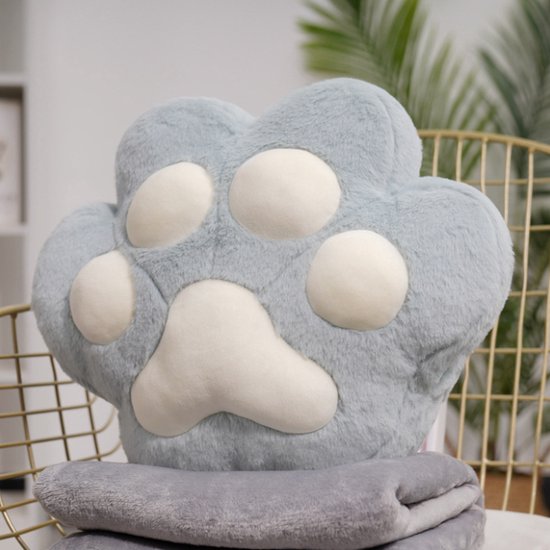 Knuffel Kattenpoot - Blauw/Wit - ComfyDots | bol