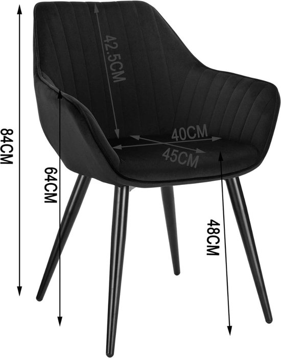 Kamyra® Velvet Eetkamerstoel - Eetkamerstoel - Stijlvol, Ergonomisch ...