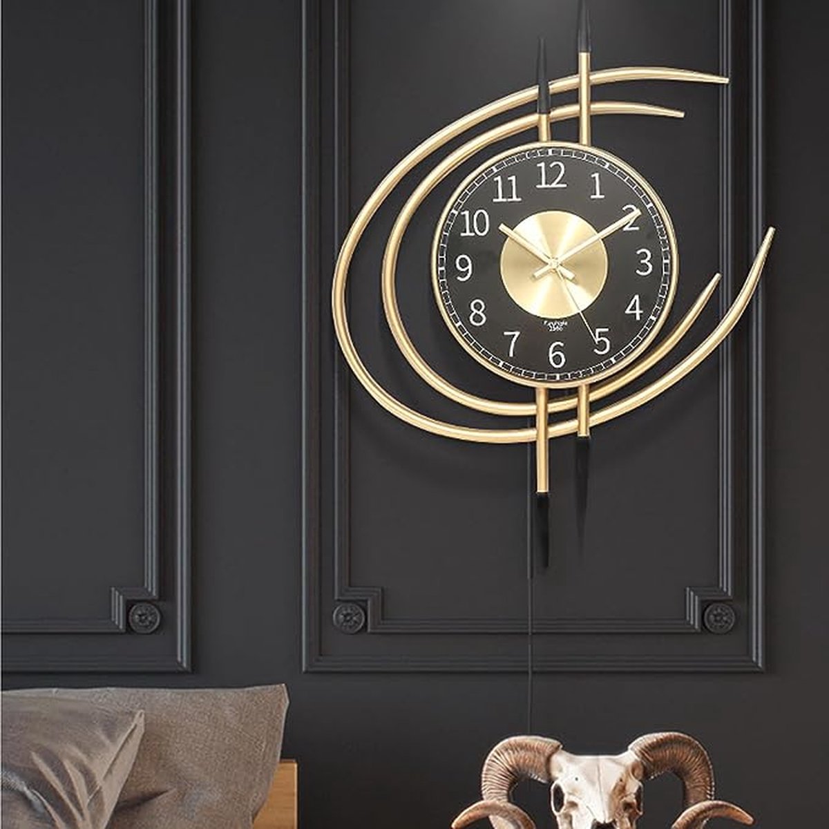 Luxe Wandklok - Gouden Wandklok - Moderne Wandklok - Decoratief ...