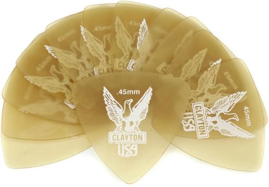 Clayton - Ultem Gold - Rounded Triangle plectrum - 0.45 mm - 12-pack | bol