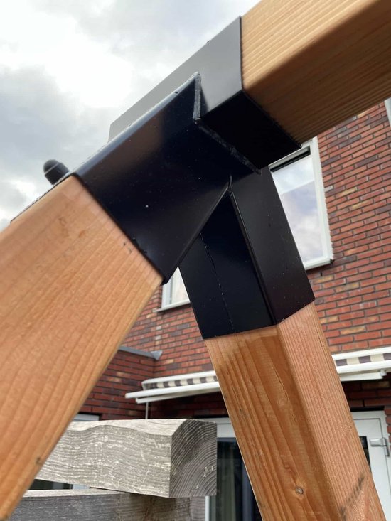 Hoekverbinding Vierkant Schommel recht(90º) 90x90mm zwart ...