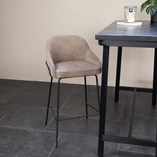 Barstoel Bruin Teddy - 50x52x90cm - Barstoel Maxime - Giga Meubel | bol