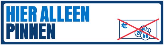 Hier Alleen Pinnen Sticker - Set van 3 Stickers - 11 x 3 cm | bol