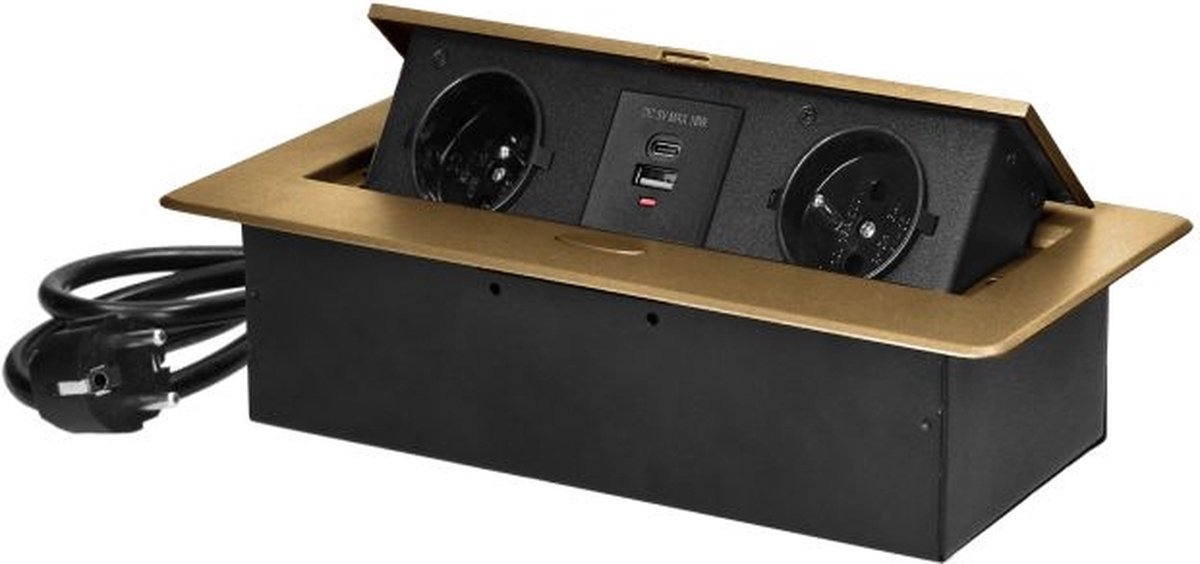 Bureau stekkerdoos met USB - Pop up stekkerblok met 2 stopcontacten, 1x ...