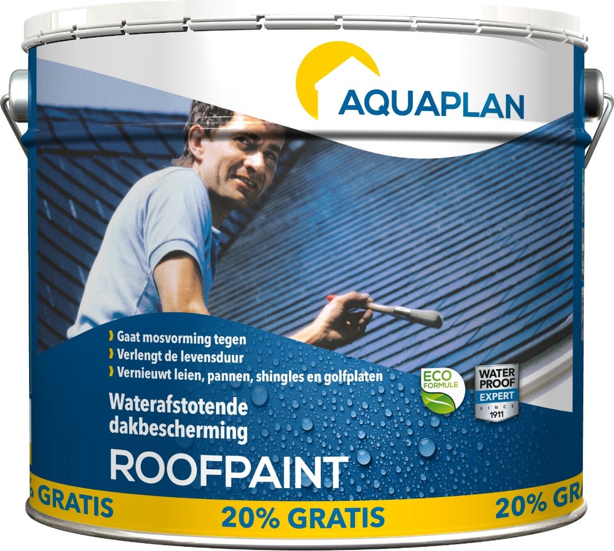Aquaplan Roofpaint - antraciet - waterafstotende dakbescherming - 12 liter | bol