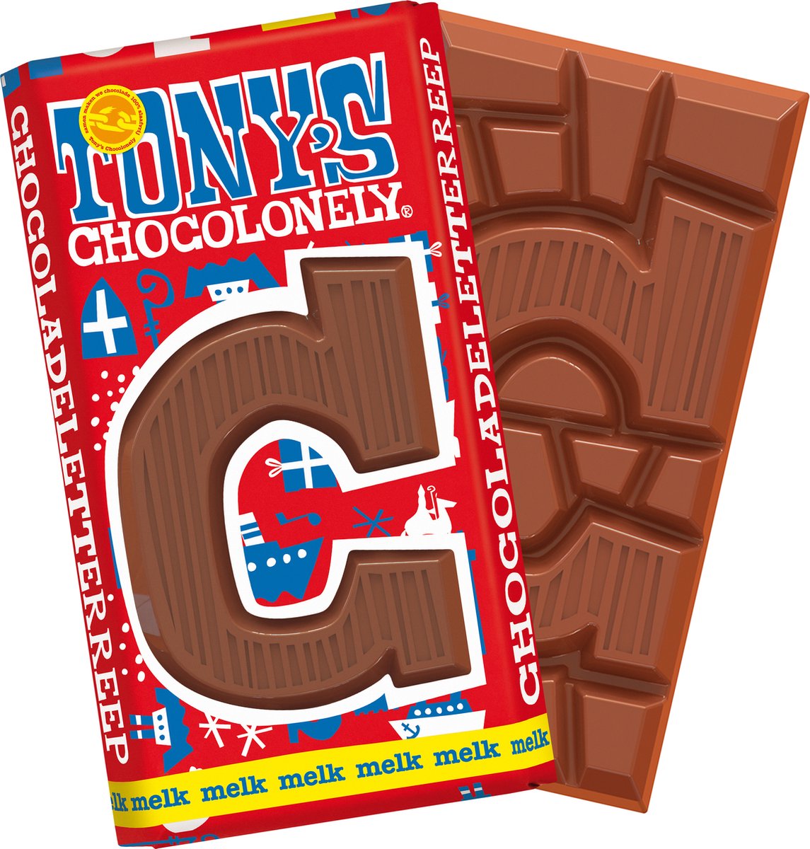 Tony's Chocolonely Chocolade Letter C - Melkchocolade Reep ...