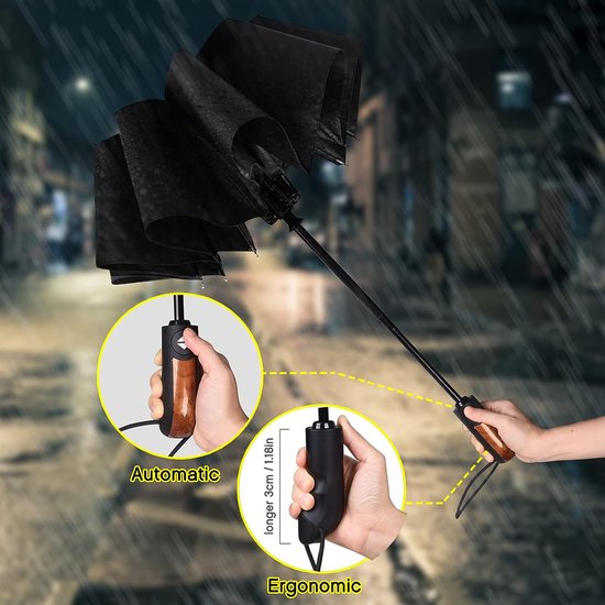 Paraplu Winddichte, Opvouwbare Paraplu Storm Automatische Parasol UV ...