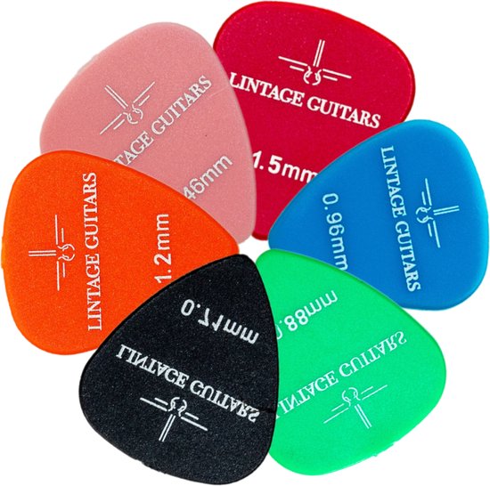 Plectrum Nylon mix 6-pack - 0.46 t/m 1.5 mm - Lintage Guitars ...