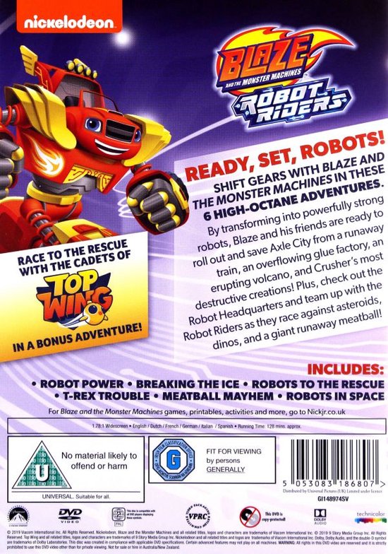 Blaze And The Monster Machines: Robot Riders (Dvd), Kevin Michael ...