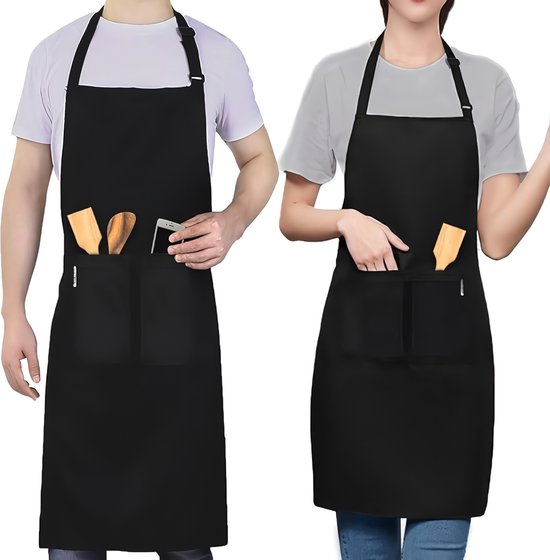 Kookschort Waterdicht Schort met 3 Zakken Verstelbaar Barbecueschort ...