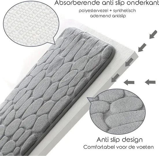 Douchemat - Antislip Mat - Antislipmat Bad - Grijs - Badmat Anti Slip ...