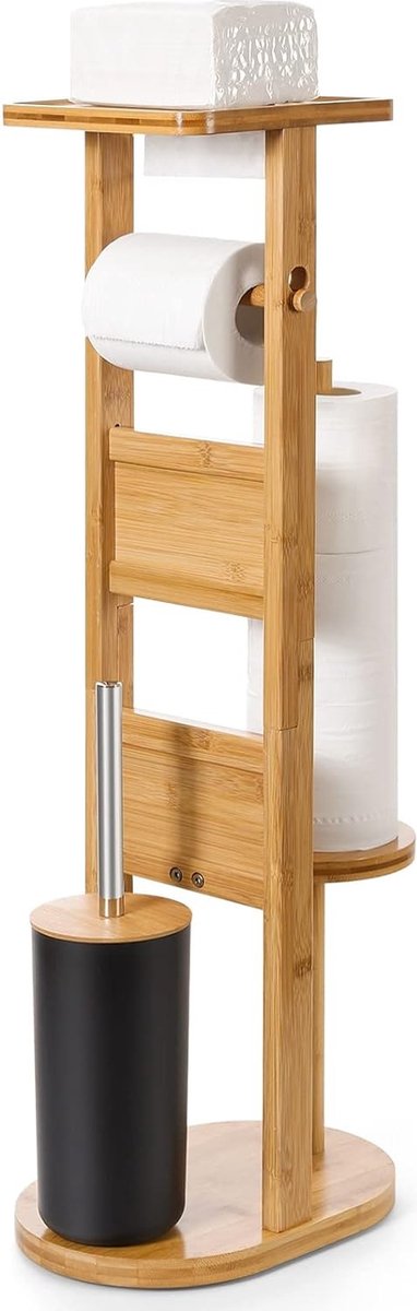 Sens Design wc rolhouder staand – wc borstel met houder – bamboe | bol