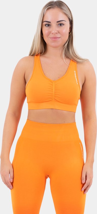 Seamless Ombre Scrunch Sports Bra - Sunset Orange | bol