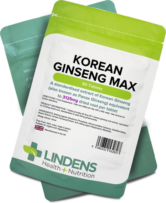 Lindens - Koreaanse Ginseng Max 3125mg - 90 tabletten | bol.com