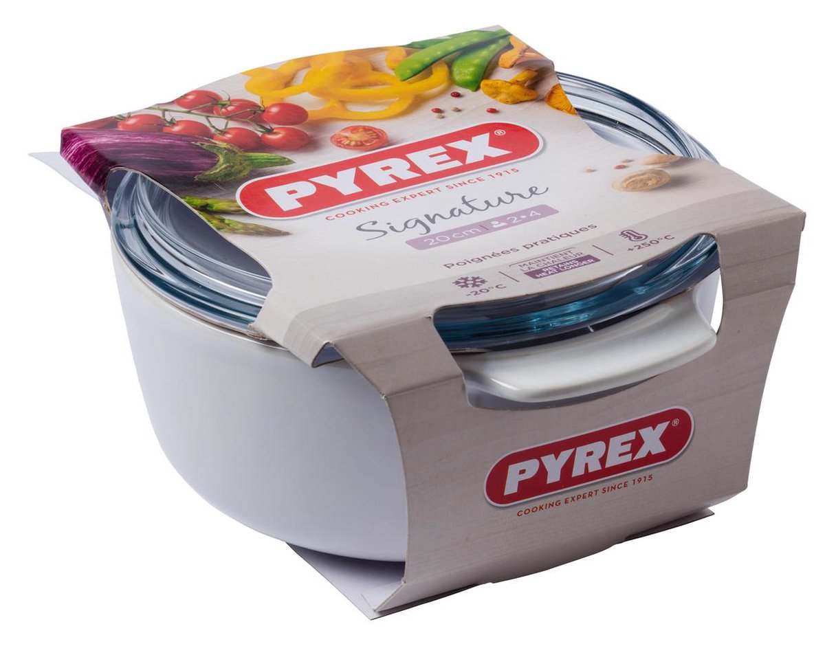 Pyrex Signature Dekschaal Rond - Keramiek - Ø20 cm- Wit | bol.com