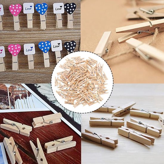 TOVBMUP Mini wasknijpers - Duurzaam hout - 25 mm kleine houten ...