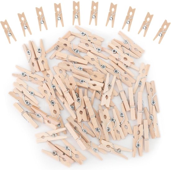 TOVBMUP Mini wasknijpers - Duurzaam hout - 25 mm kleine houten ...