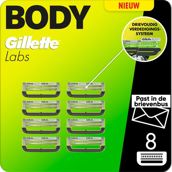 Gillette Labs Body + Intimate Scheermesjes - 8 stuks - van Gillette | bol
