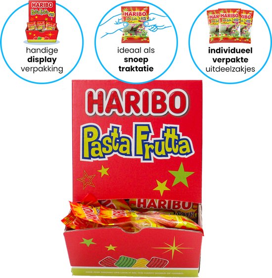 Haribo "Pasta Frutta F!ZZ" snoep mix 720g - Uitdeelsnoep in individuele ...