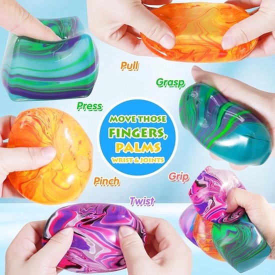 Dumpling Squishy Speelgoed - Rectangular Squishy - 2 Stuks - Blauw Wit ...