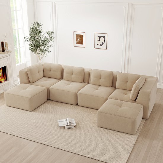 U-Bank, 4-Zits Bank, Modulaire Woonkamerbank Zonder Frame, Modulaire ...