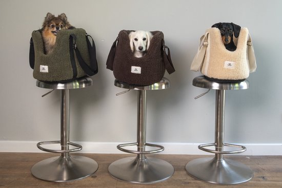 Teddy draagtas chocolate - Hondentas - Draagzak hond - Fluffy tas ...